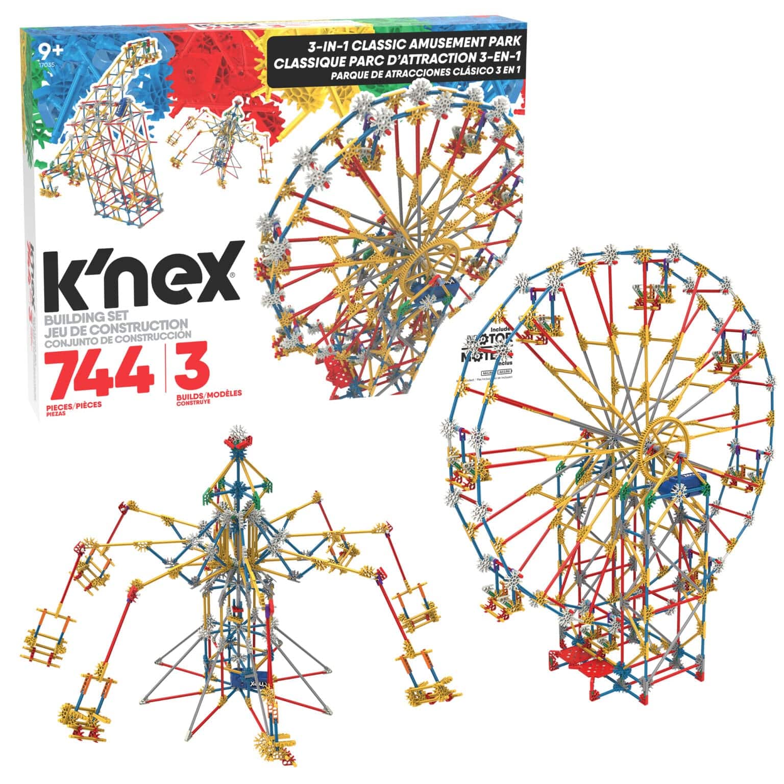 K'NEX - Thrill Rides - 3-in-1 Classic Amusement Park Building Set | BasicFun!