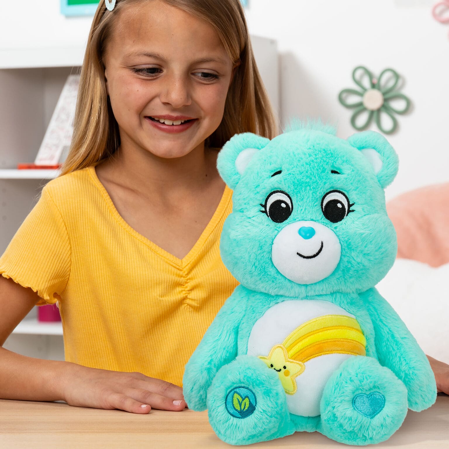 Care Bears™ - Medium Plush - Wish Bear (Eco-Friendly) | BasicFun!
