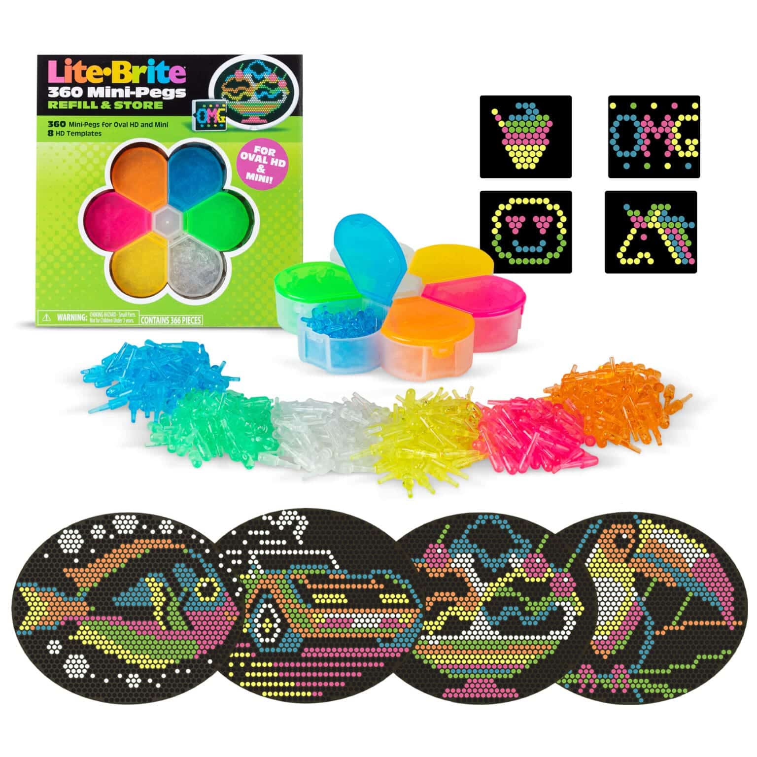 Lite-Brite - 360 Mini-Pegs & Storage Set | BasicFun!