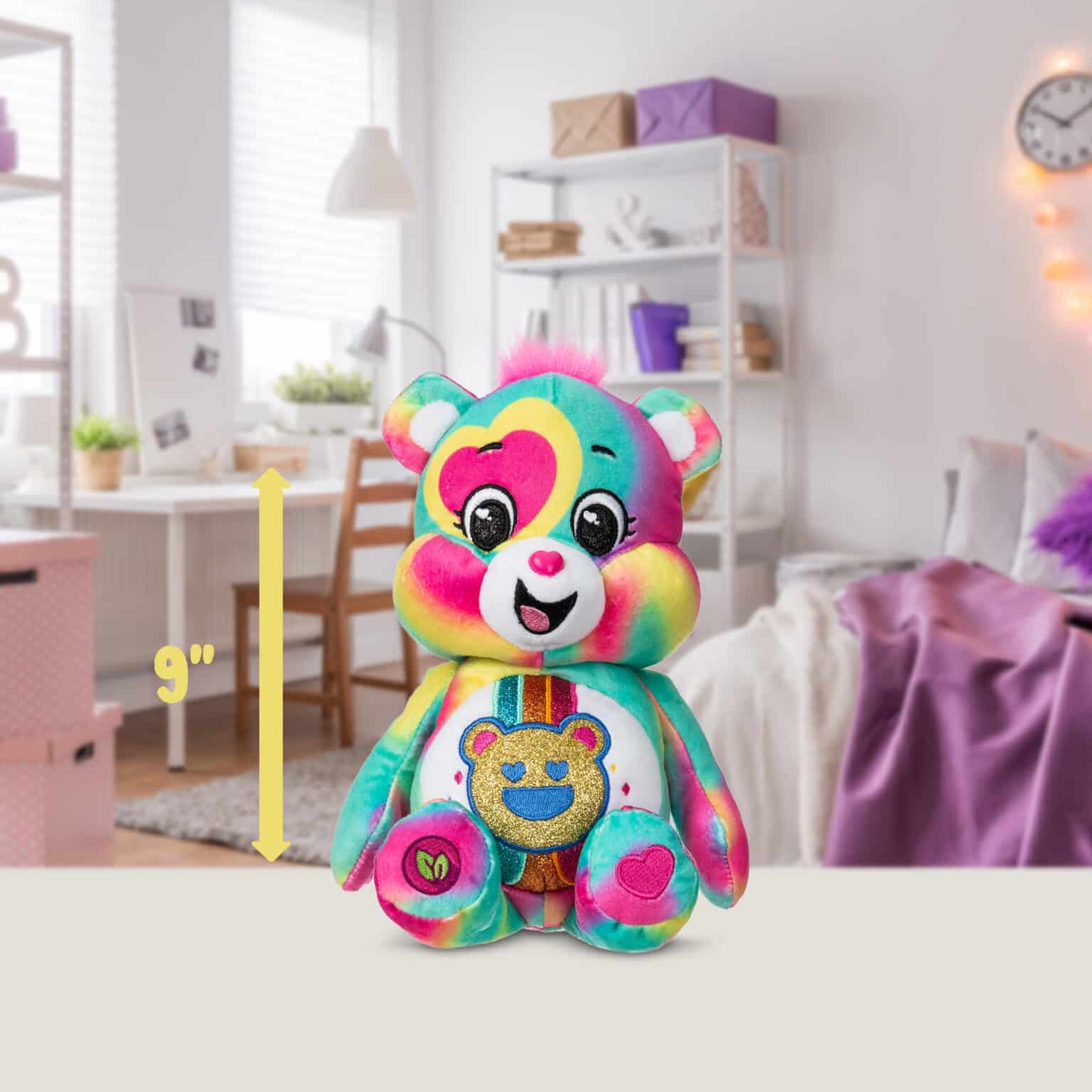 Care Bears™ - Fun Size Sparkle Plush Good Vibes Bear | BasicFun!