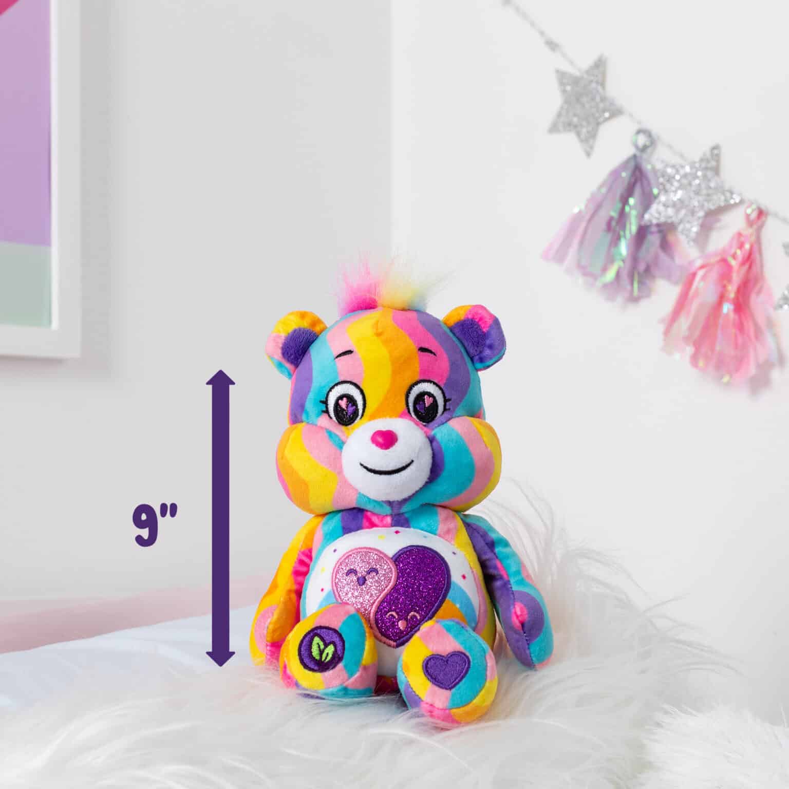 Care Bears™ - Fun Size Sparkle Plush Good Vibes Bear | BasicFun!