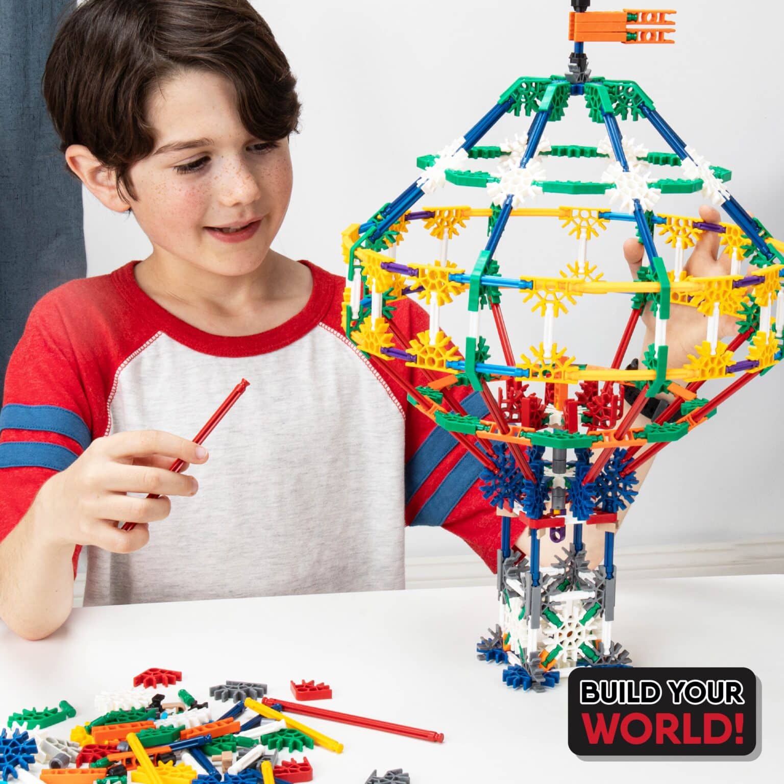 K'NEX - 100 Model Building Set - 863 Pieces | BasicFun!