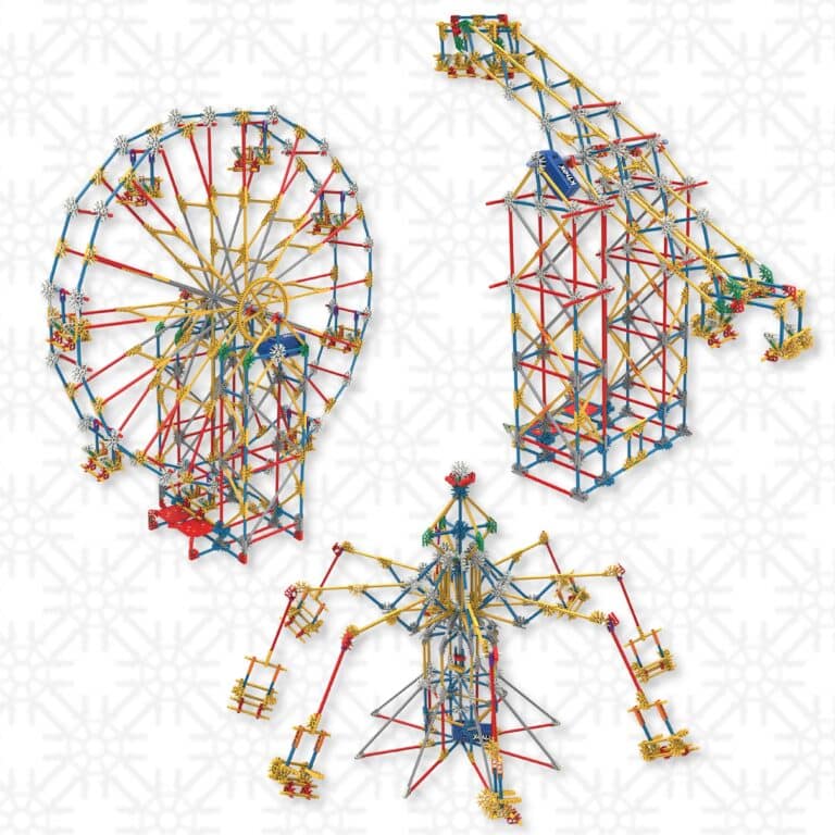 K'NEX - 3-in-1 Classic Amusement Park Building Set - 744 Pieces | BasicFun!