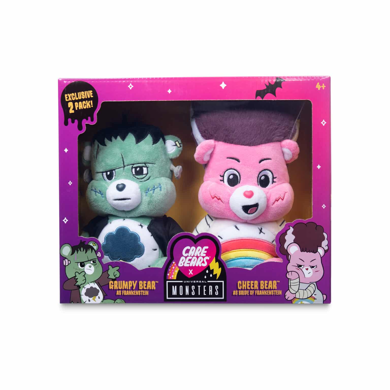 Care Bears x Universal Monsters Fun Size 2-Pack Boxed Plush Set | BasicFun!